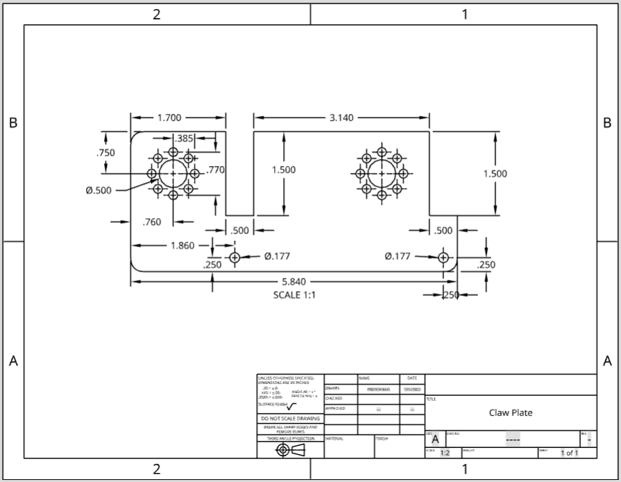 Claw Plate | Plan B Robotics 5309